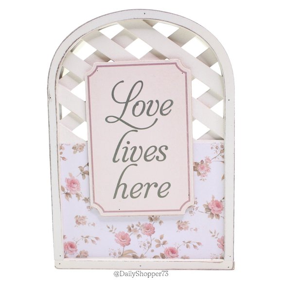 Ashland | Accents | Ashland Love Lives Here Floral Tea Garden Lattice ...